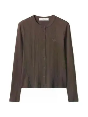 Maison Kitsuné Baby Fox Ribbed-knit Cardigan - Brown