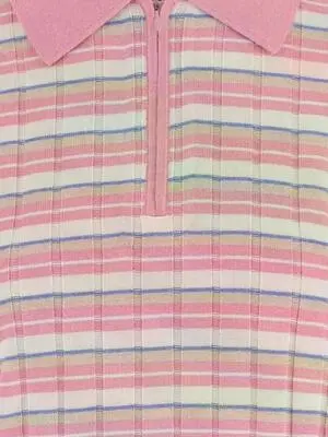 Guest In Residence Striped Zip-neck Sweater