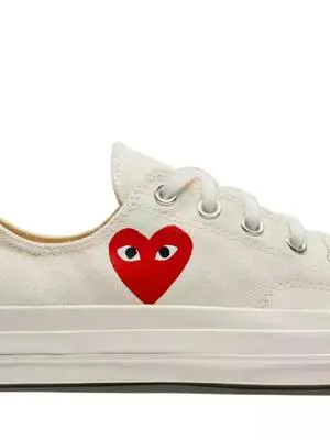 Comme Des Garçons X Converse Chuck 70 Heart Motif Lace-up Sneakers - Neutrals
