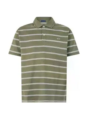 Paul & Shark Striped Cotton Polo Shirt - Green
