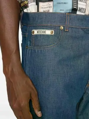 Moschino Logo-patch Straight-leg Jeans