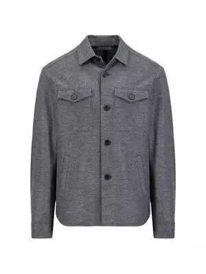Harris Wharf London Button-up Shirt Jacket - Grey