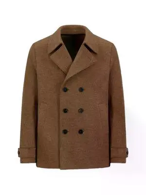 Harris Wharf London Double-breasted Peacoat - Brown