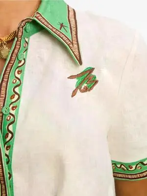 ALEMAIS Wanda Embroidered Shirt Dress