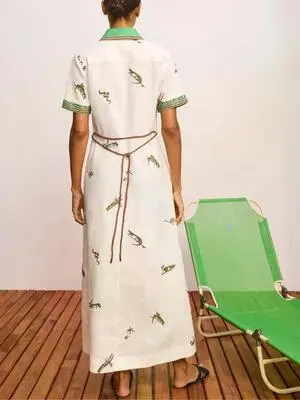 ALEMAIS Wanda Embroidered Shirt Dress