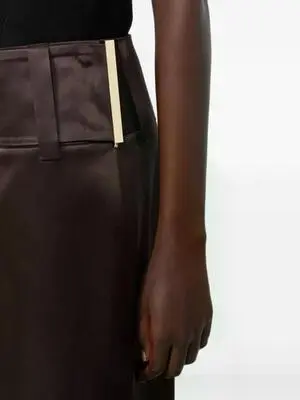 Max Mara Straight-fit Long Satin Skirt Chocolate