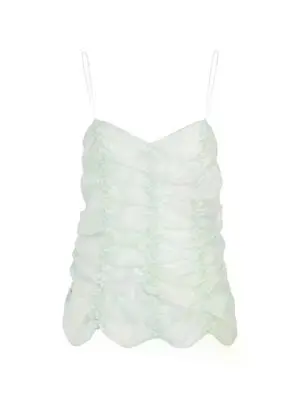 Khaite Inara" Ruched Voile Top - Green