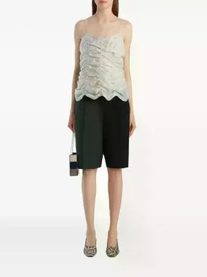Khaite Inara" Ruched Voile Top - Green