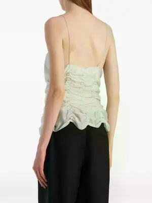 Khaite Inara" Ruched Voile Top - Green