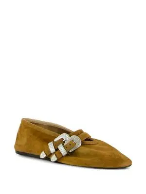 Le Monde Beryl Claudia Buckle-fastening Ballet Flats - Brown