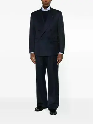 LARDINI Double-breasted Peak-lapel Jacket - Blue
