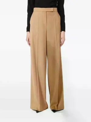 Max Mara Wide Sable-look Camel Trousers Camel - Neutrals
