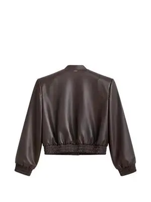 TWINSET Faux-leather Bomber Jacket With Pockets