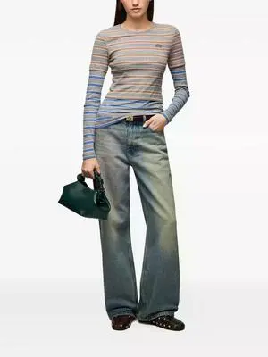 GANNI Long-sleeve Top In Double Stripe