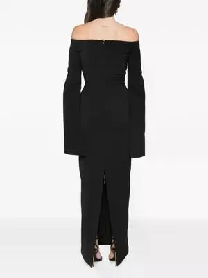 Solace London Marcella Off-shoulder Bell Sleeve Maxi Dress - Black