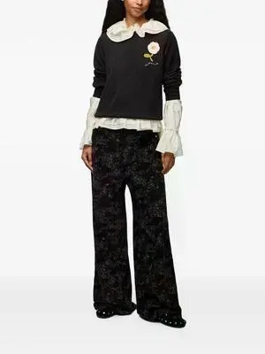 GANNI Jumper With Crochet Flower