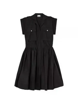 GANNI Dress In Cotton - Black