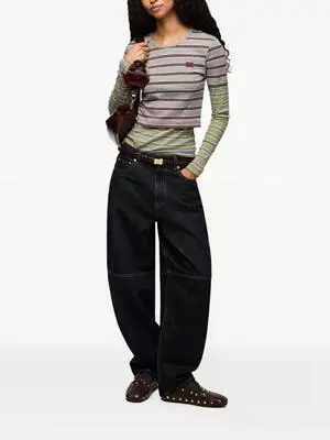 GANNI Long-sleeve Top In Double Stripe