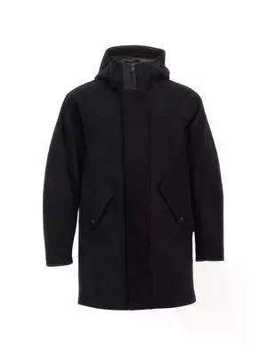 PEOPLE OF SHIBUYA Hooded Felted Coat - Black