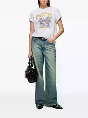 GANNI T-shirt With Mushroom Teddy