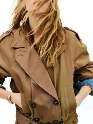 Ba&sh Winnie Belted Double-breasted Trench Coat