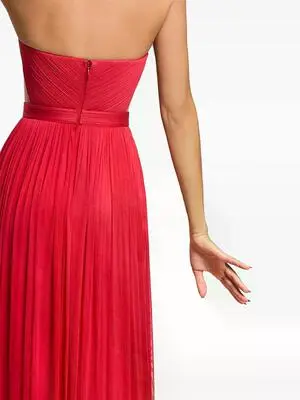 CRISTALLINI Estella Pleated Maxi Dress - Red