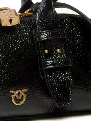 Pinko Escape Bag Horizontal Small Handbag In Tumbled Leather