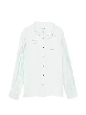 SELF-PORTRAIT Floral-embellished Shirt - Blue