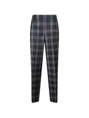 Peserico Check-pattern Tailored Trousers - Blue