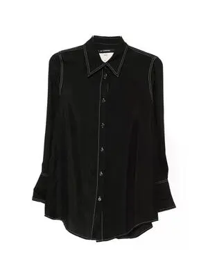 SONG FOR THE MUTE Contrast-stitch Shirt - Black