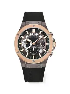 KENNETH COLE Chronograph Skeleton 43mm Watch - Gold