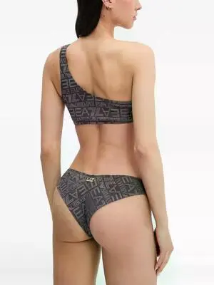 EA7 Logo-print One-shoulder Bikini - Grey