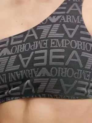 EA7 Logo-print One-shoulder Bikini