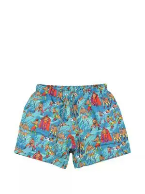BOARDIES Wrestlers-print Swim Shorts - Blue