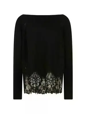 Ermanno Scervino Lace-trim Cashmere Sweater