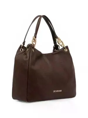 Moschino Logo-plaque Pebbled-texture Tote Bag