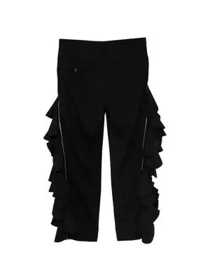 Comme Des Garçons Ruffled Zip-detail Trousers