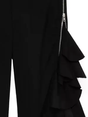 Comme Des Garçons Ruffled Zip-detail Trousers