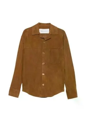 AMI Paris De Coeur Suede Jacket - Brown