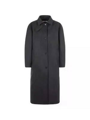 JIL SANDER Button-fastening Wool Coat - Grey