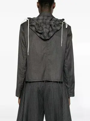 SONG FOR THE MUTE Pinstripe Hooded Jacket
