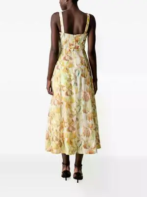 Bardot Adaline Floral Print Midi Dress - Yellow