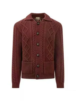 RAKKI Knit Polo Cardigan - Red