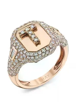 Shay Diamond T Initial Ring - Pink