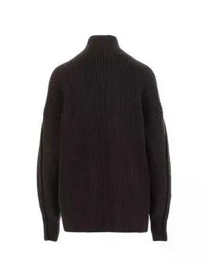 Carven Ribbed-knit High-neck Sweater