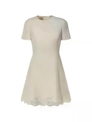 Valentino Garavani Lace-trim A-line Dress - Neutrals