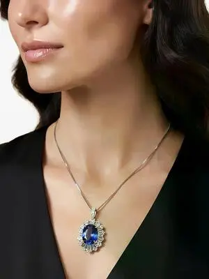 HYT JEWELRY Tanzanite And Diamond Pendant Necklace In 18k Gold