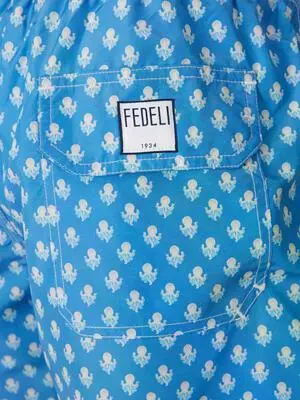 Fedeli Madeira Octopus-print Drawstring Swimsuit - Blue