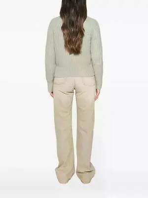 ALLUDE Ribbed-knit Zip-up Sweater