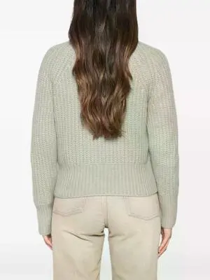 ALLUDE Ribbed-knit Zip-up Sweater